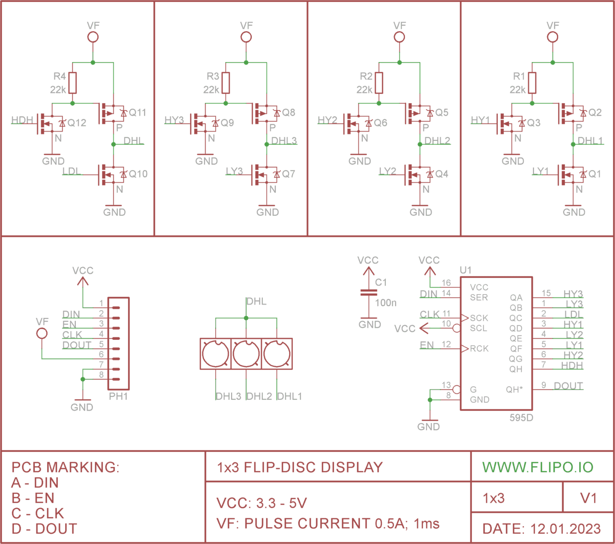 1×3 Flip-disc Display – Flipo