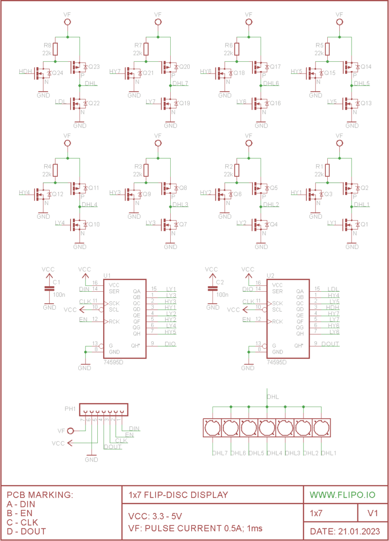 1×7 Flip-disc Display – Flipo