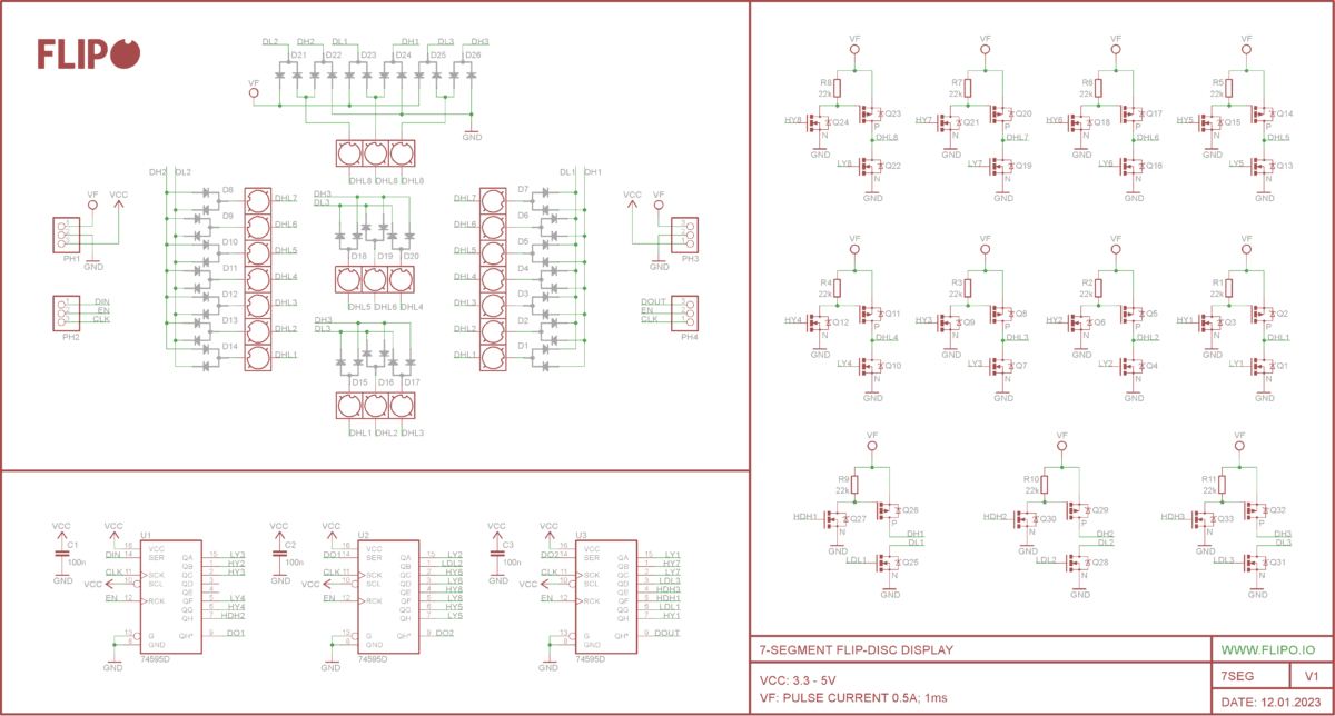 7-Segment Flip-disc Display – Flipo