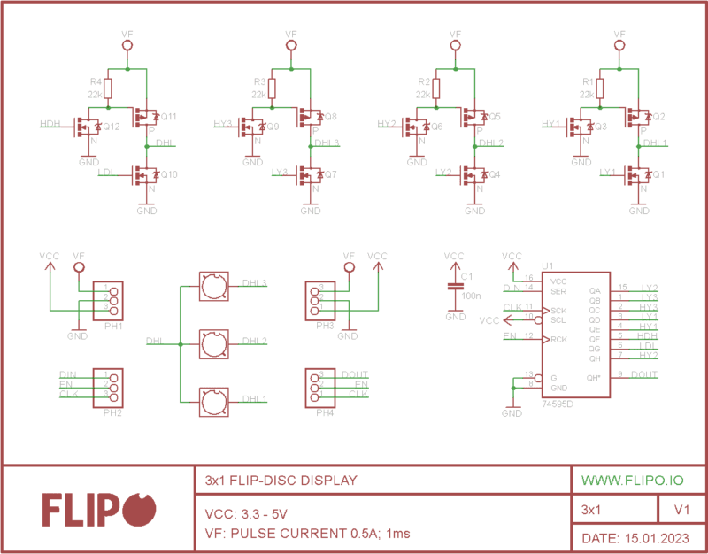 3x1 Flip-disc Display - Flipo