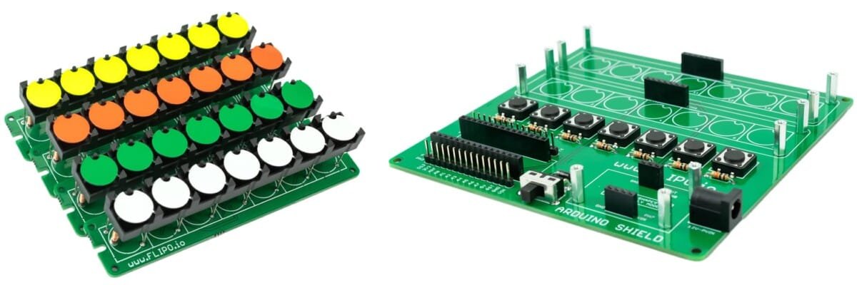 Arduino Shield – 1×7 Flip-disc Display – Flipo