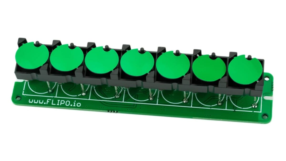 Arduino Shield – 1×7 Flip-disc Display – Flipo